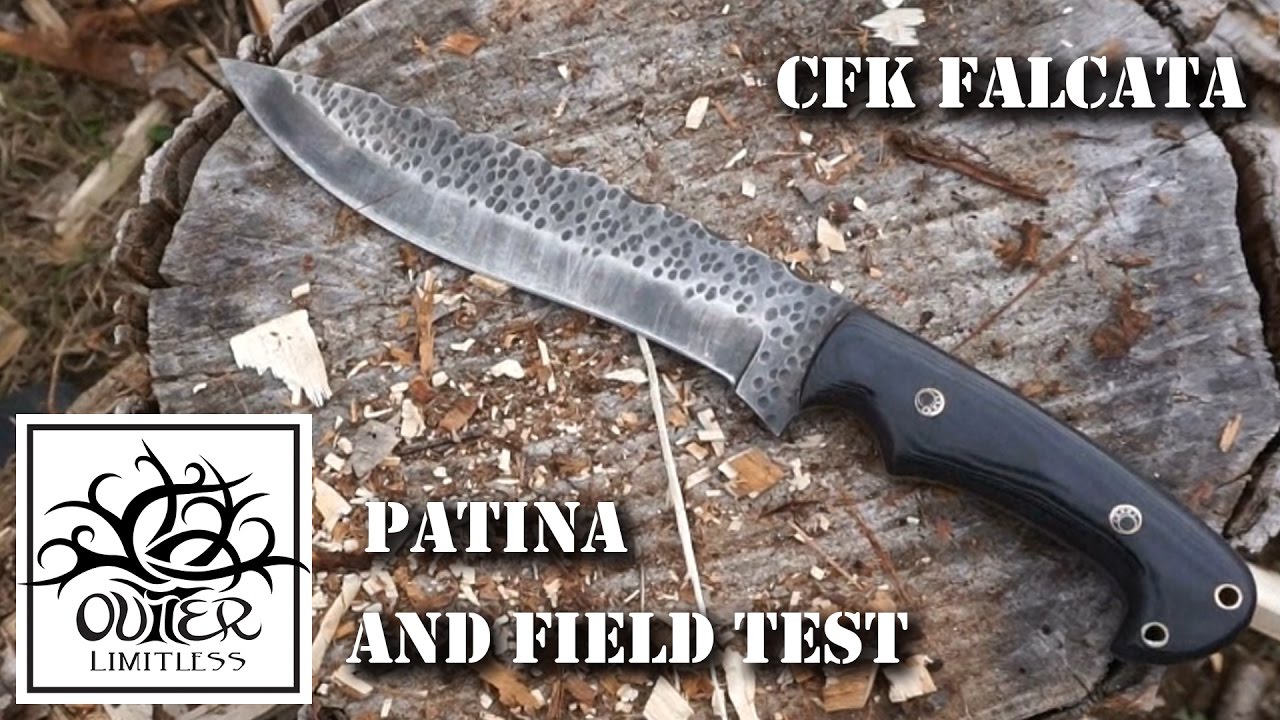 CFK Falcata Short Sword - Part 2 - Vinegar Patina and Field Test - YouTube