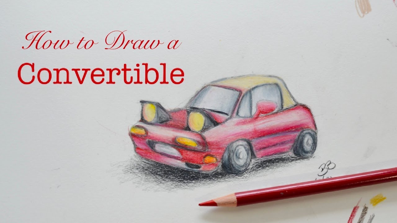 How to Draw a Convertible!! | Brittany's Art Vibes | Easy | For ...