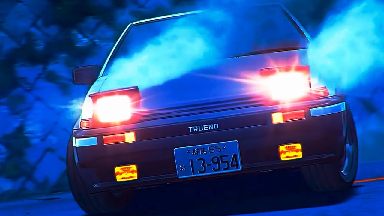 Initial D - engine sound and drift - YouTube