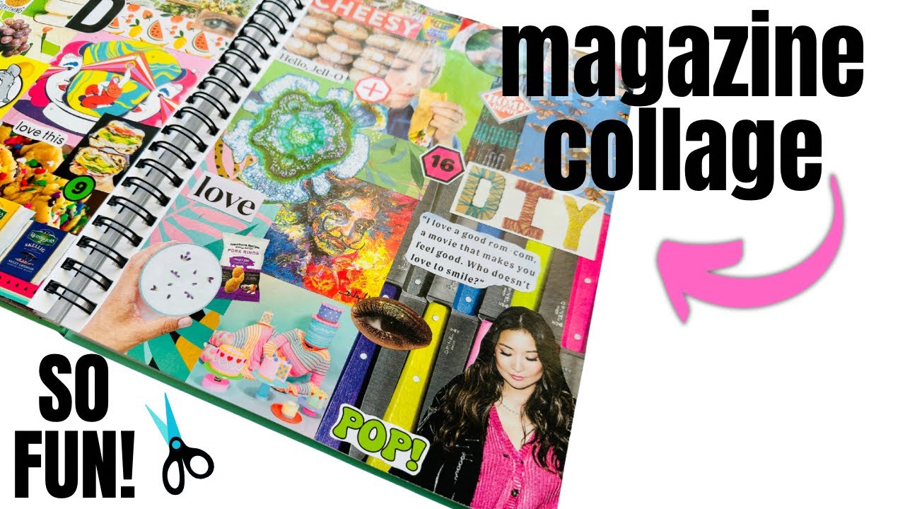 💥Random Colorful Magazine Collage ️ Big Random Glue Book ️ #collage # ...