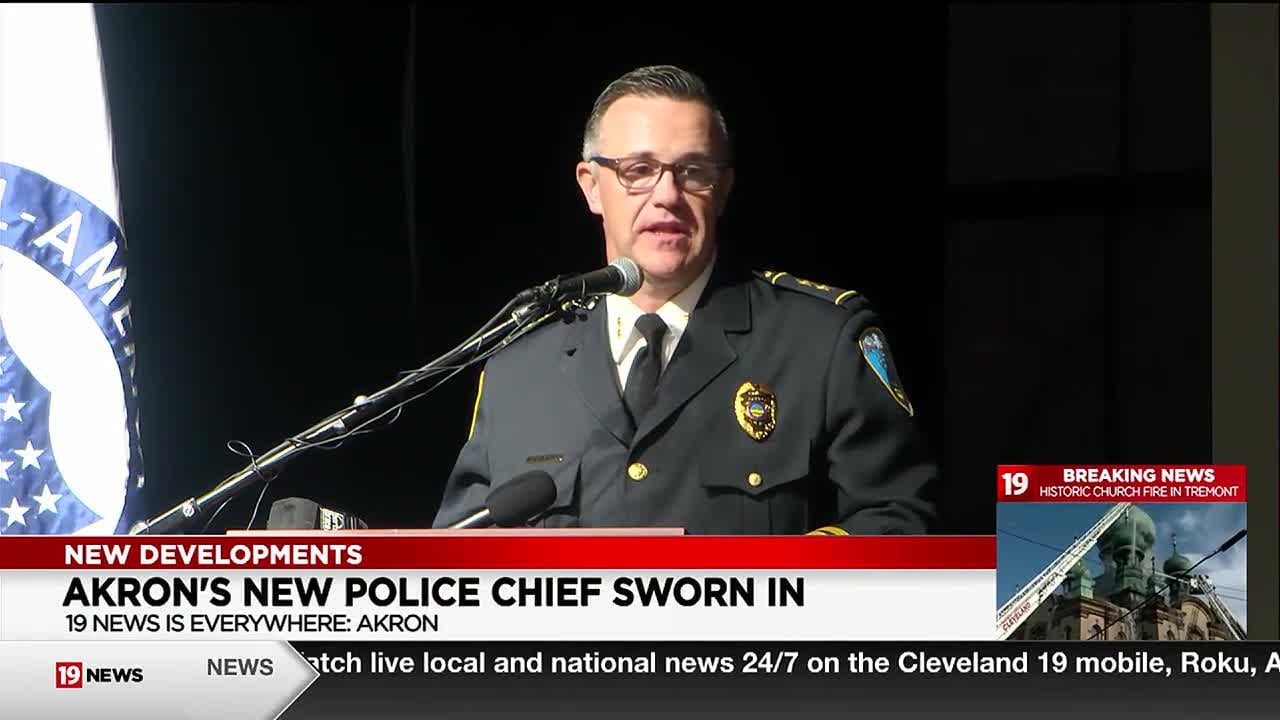 Akron’s new police chief sworn-in Tuesday - YouTube