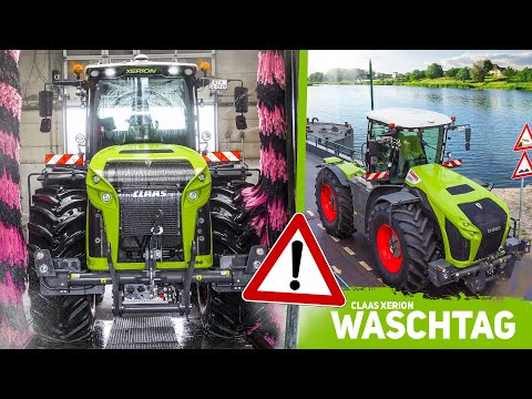 Mit dem TRAKTOR in die Waschanlage und auf die Fähre: Kilometertag im XERION! | TRECKERTOUR TAG 4