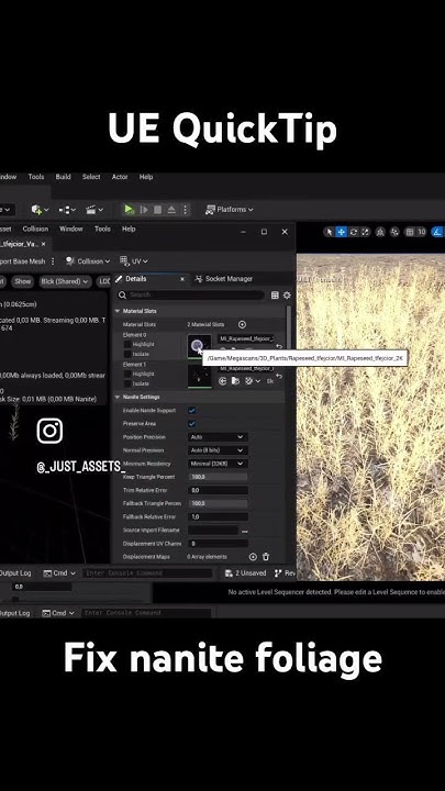 UE QuickTip - Fix nanite foliage - YouTube
