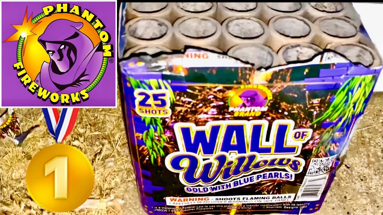 WALL OF WILLOWS BY PHANTOM FIREWORKS 25 SHOTS - YouTube