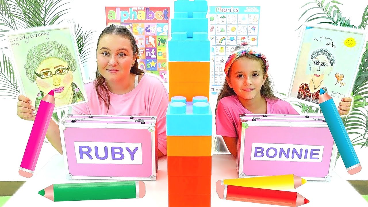 Ruby and Bonnie DRAWING Granny Challenge - YouTube