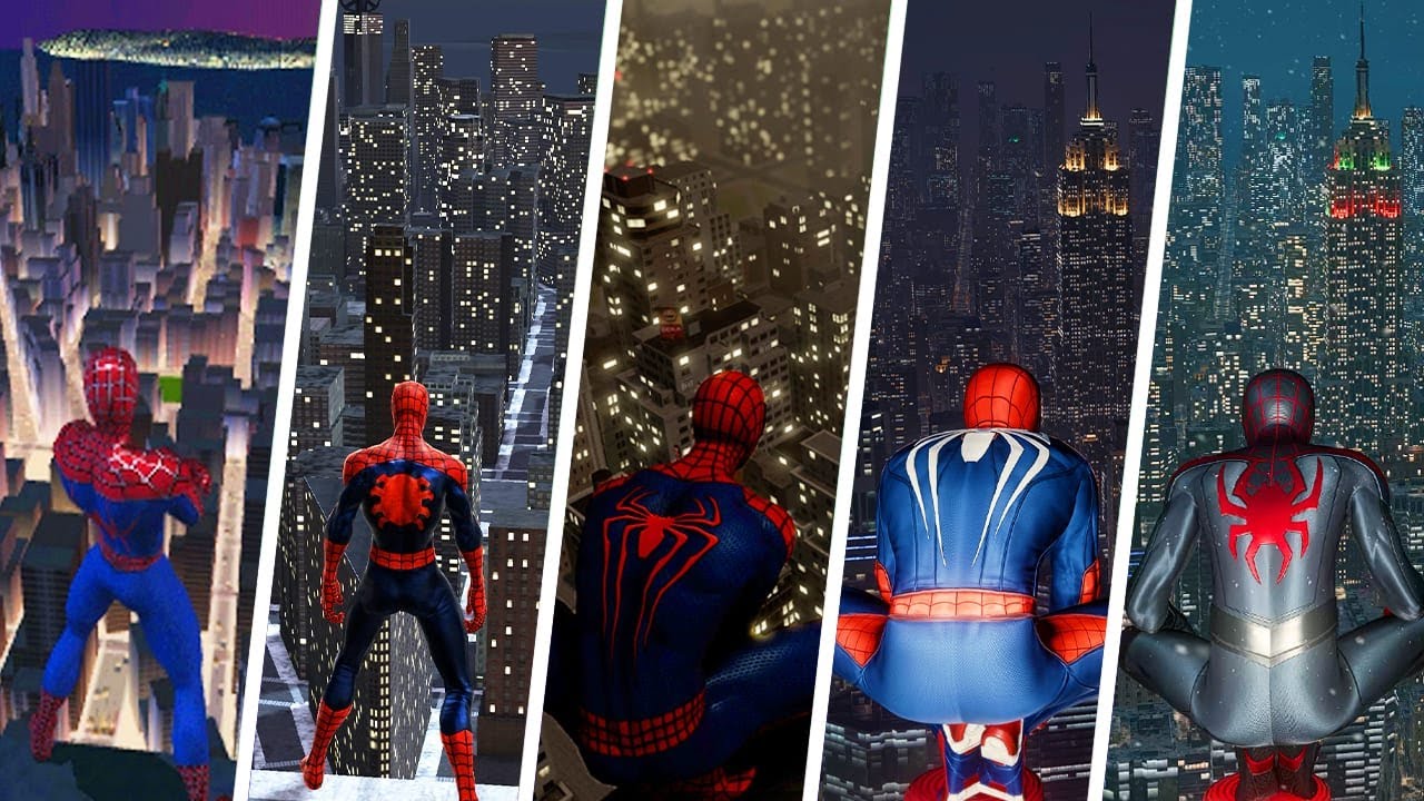 Night Evolution in Spider-Man Games - YouTube