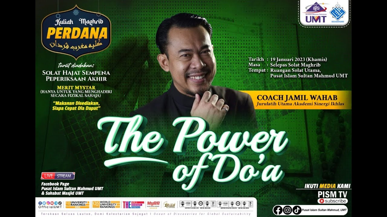 Coach Jamil Wahab - Power Of Doa (Kuliah Maghrib Perdana @MasjidUMT ...