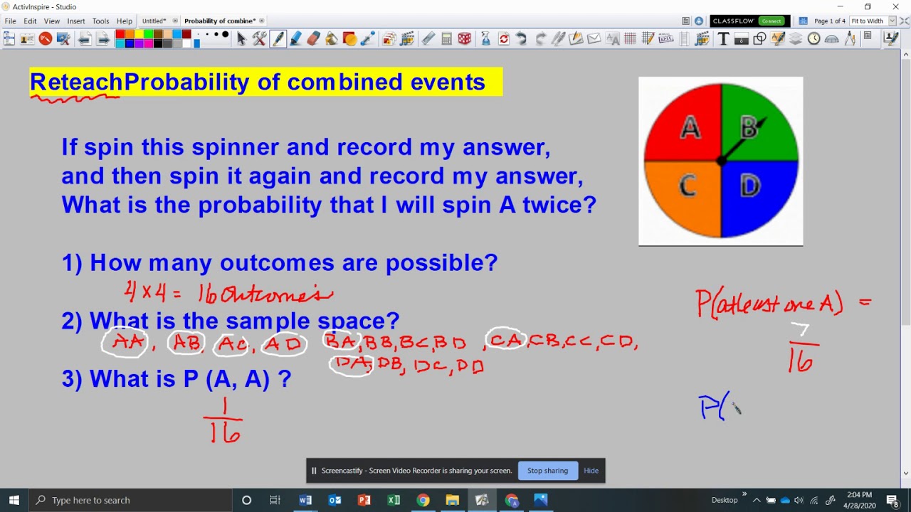 Reteach Probability of combined events - YouTube