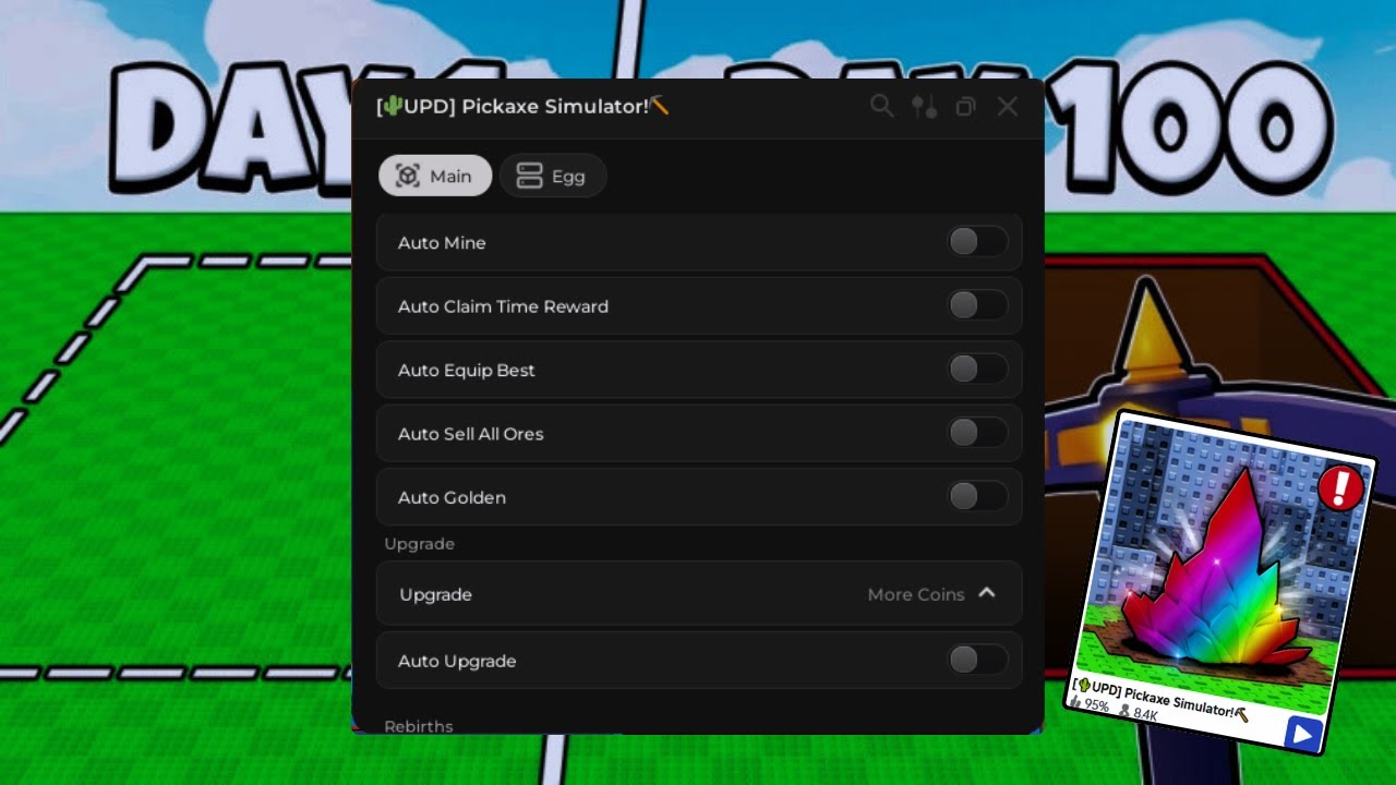 Pickaxe Simulator Script - YouTube