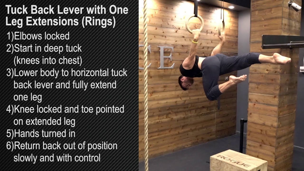 Tuck Back Lever with One Leg Extensions (Rings) - YouTube