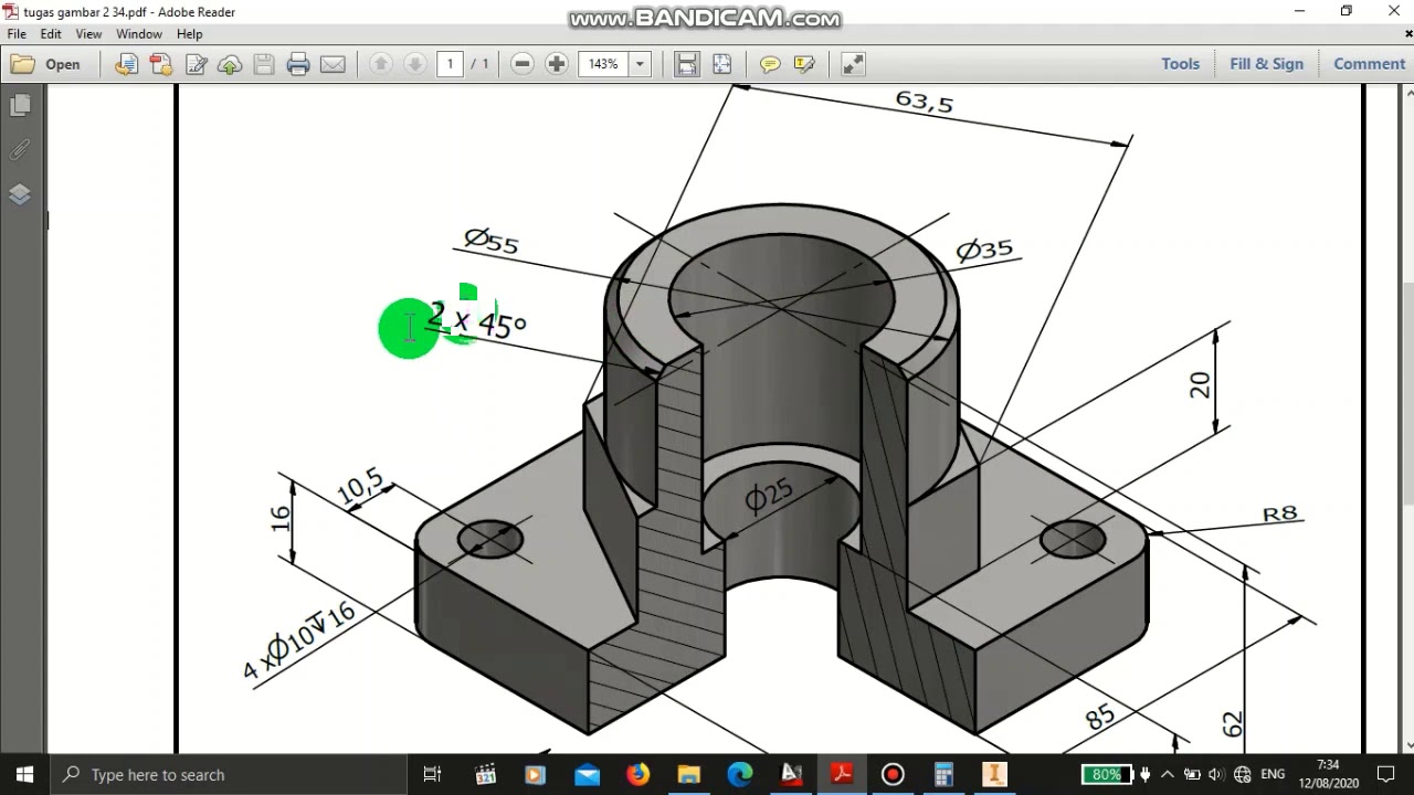 Tutorial Gambar Penghubung Poros AutoCAD 2013 (Dasar AutoCAD 2) - YouTube
