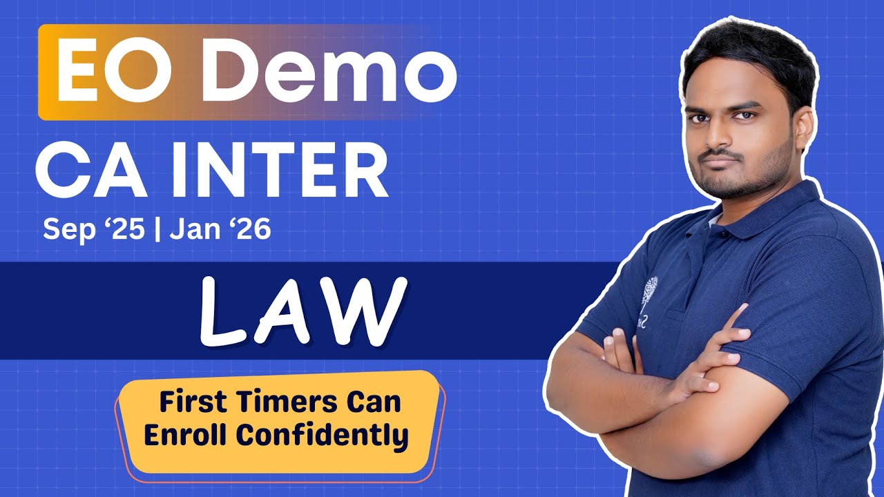 EO Fastrack DEMO | Law | May 2025 | CA Inter - YouTube