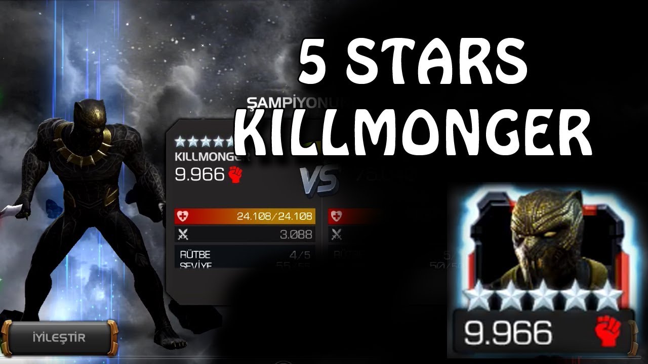 5 STARS KILLMONGER - MCOC - MARVEL CONTEST OF CHAMPIONS - YouTube