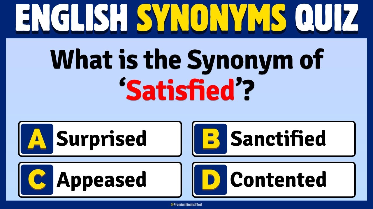Synonyms Quiz: Can You Achieve a Perfect 30/30 in This Synonym Quiz? #synonyms - YouTube