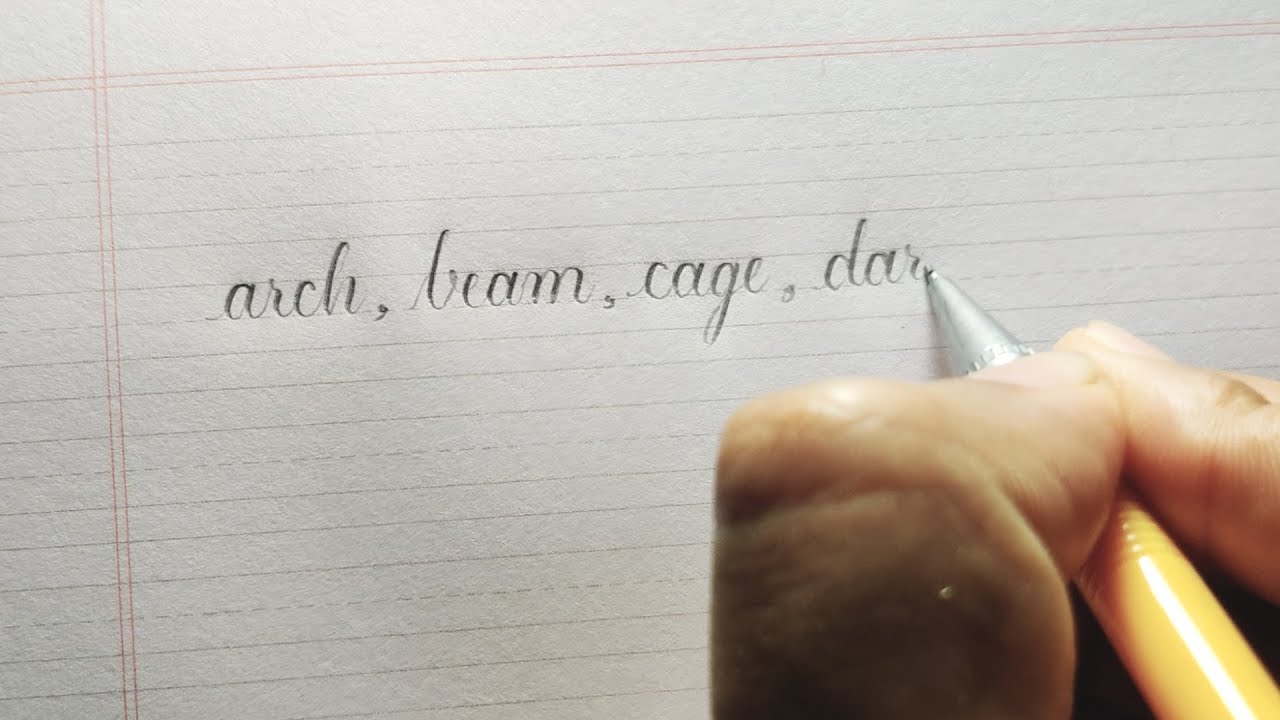 Writing Cursive Calligraphy words: from a to z | Cursive handwring ...