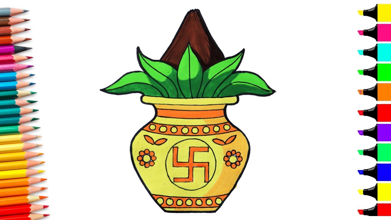 How to draw Kalash | Drawing Kalash step by step - YouTube