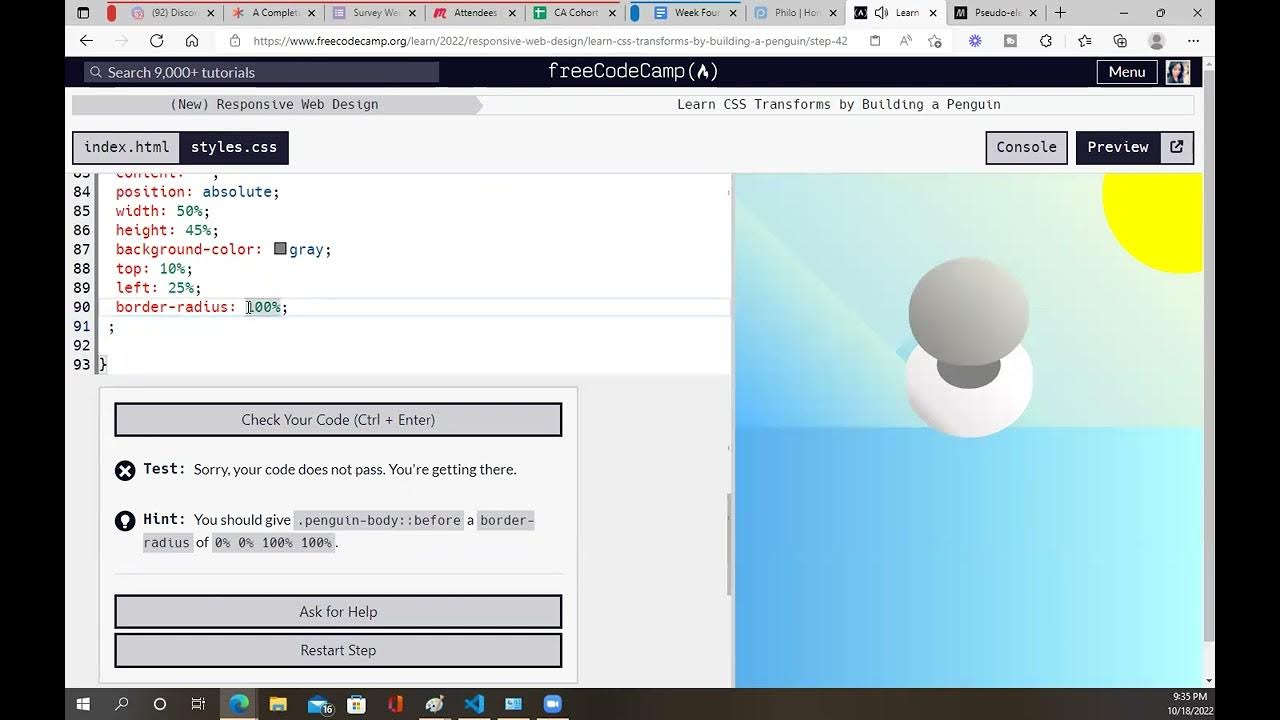 Learn Css Transforms By Building A Penguin Part 3 Youtube