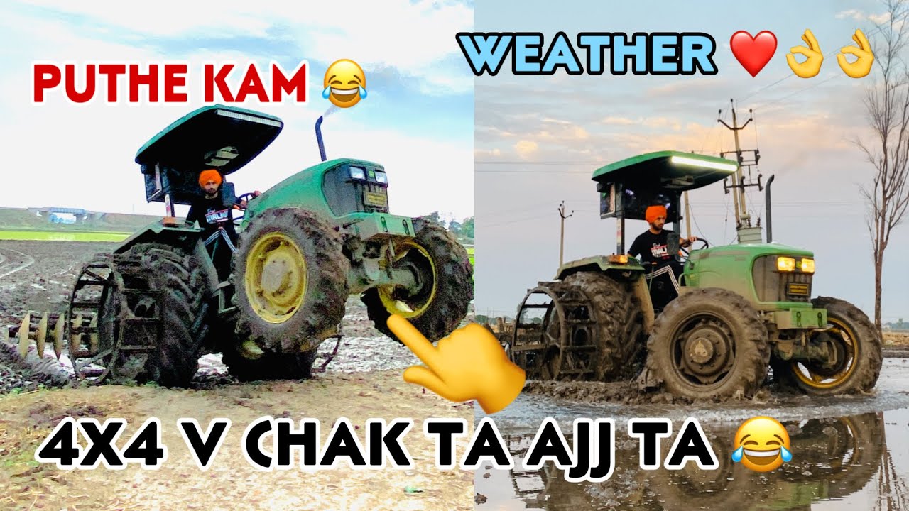 kaddu da kam purra jora te chal reha / jatt life vlog/ tractor stunt in ...