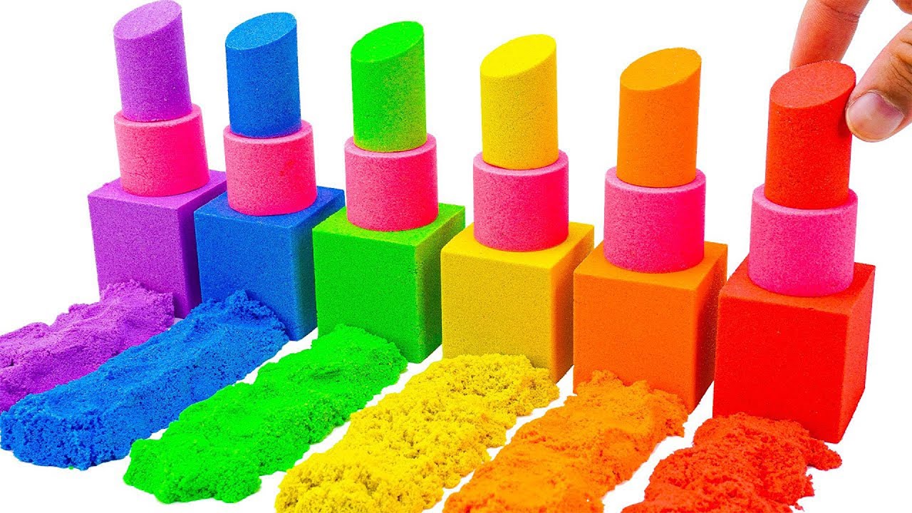 Satisfying Video | How To Make Rainbow Lips From Kinetic Sand Cutting ...