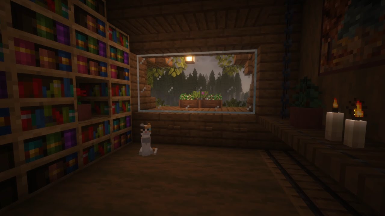 Rainy Day Reading Nook | Minecraft Music & Ambience - YouTube