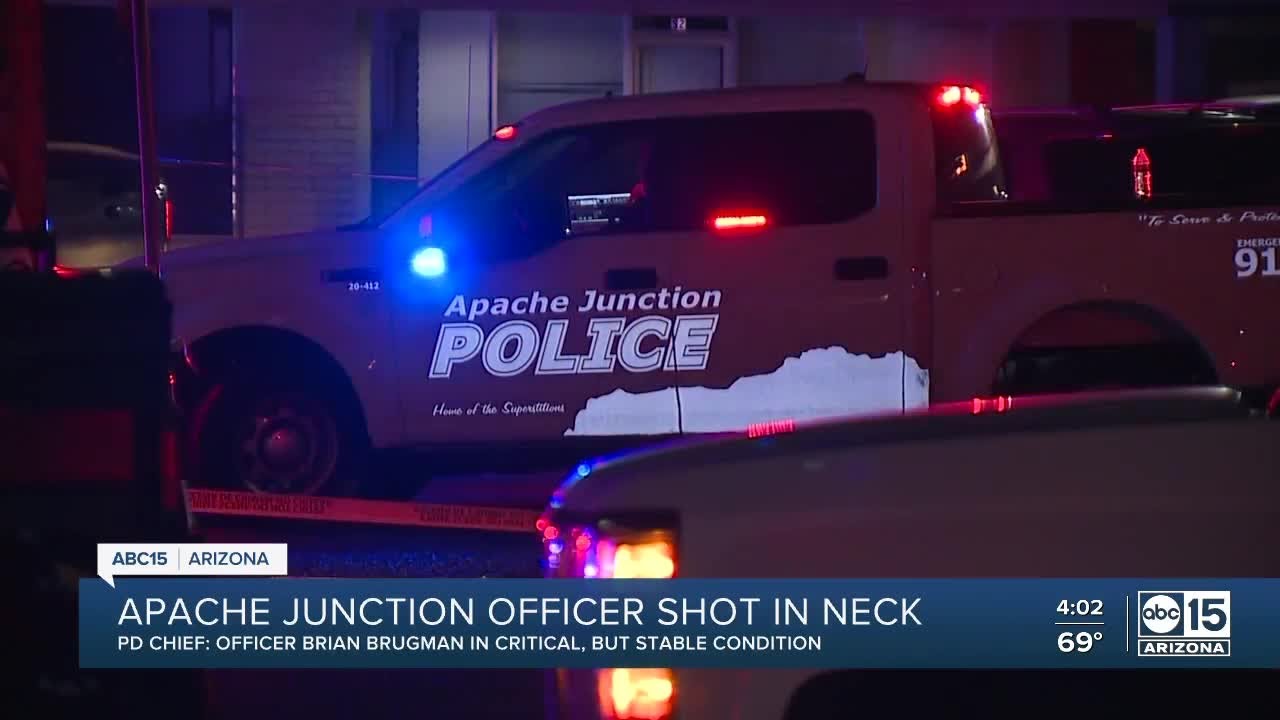 Apache Junction officer shot in the neck - YouTube