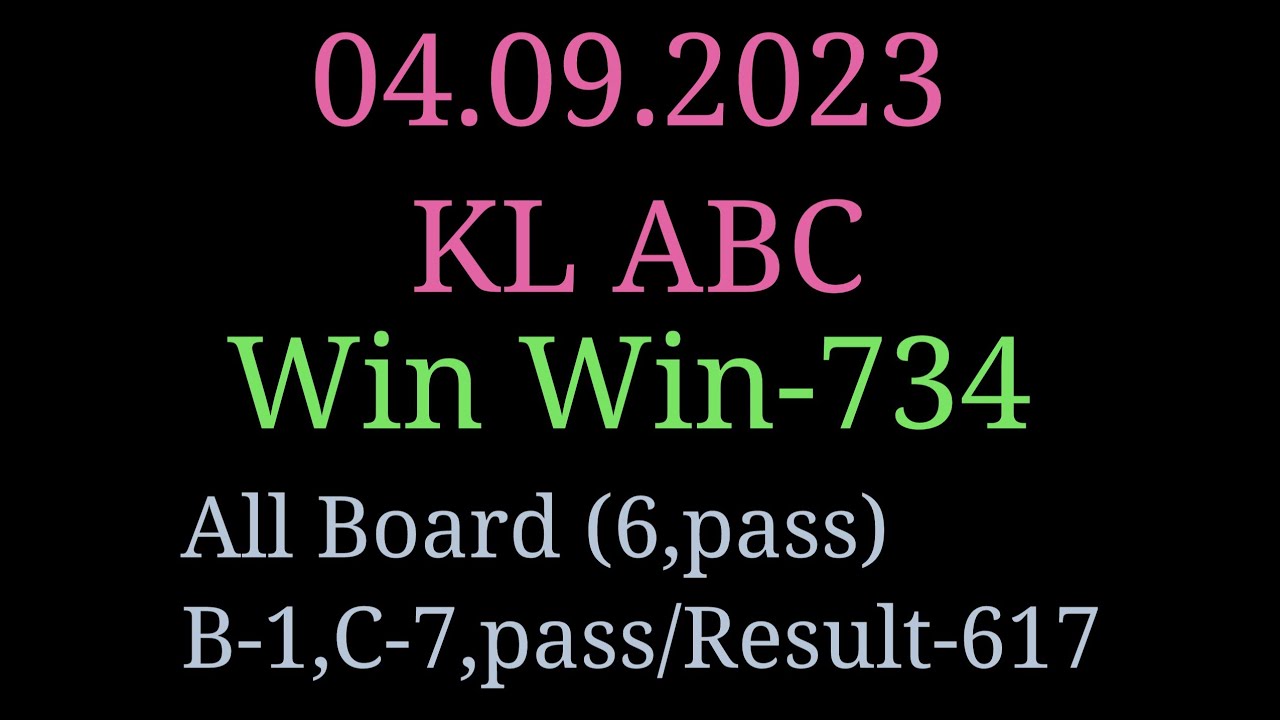 #KL ABC Winning number#KL guessing number#04.09.2023#WW-734# - YouTube