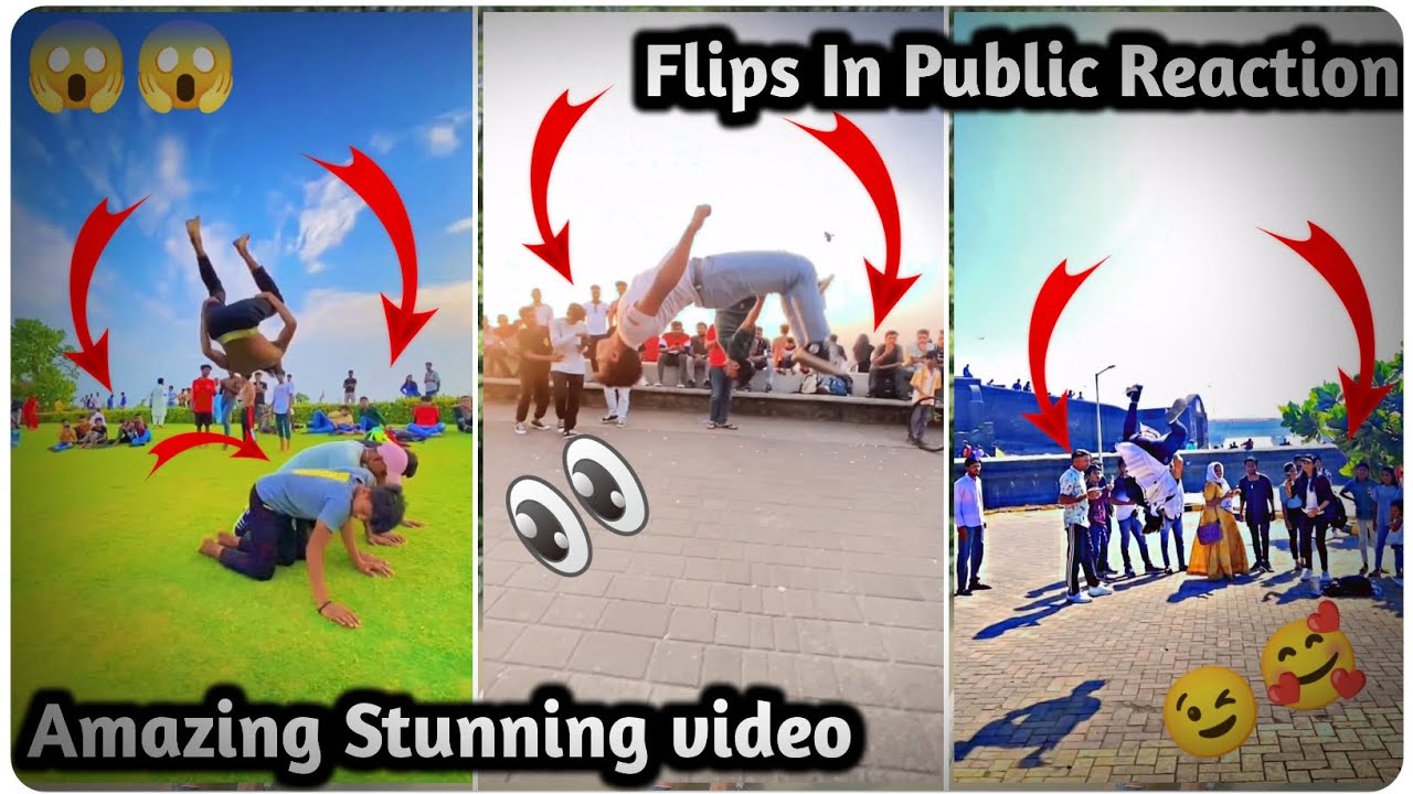 Amazing Flips In Public Reaction || Insane Flips In Public Reaction ...
