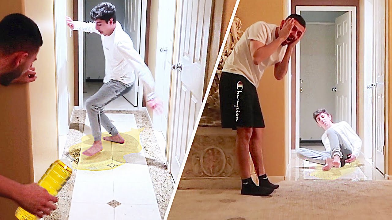 OIL SLIP PRANK ON FaZe RUG!! *HE GOT HURT* - YouTube