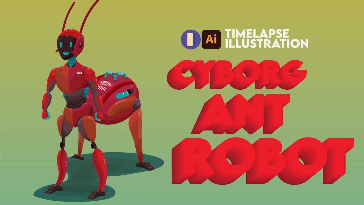 How did I draw an Ant mix with a Robot. ANT-BOT/ Speed Art Time lapse ...
