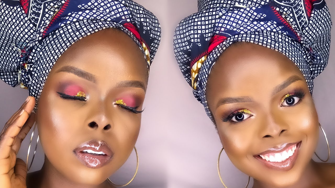 ANKARA INSPIRED MAKEUP LOOK/ TURBAN TUTORIAL - YouTube