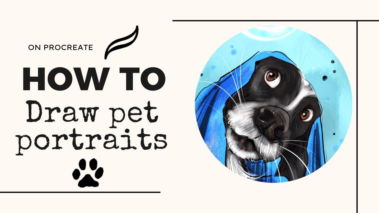 How to do quick pet portraits on procreate - YouTube