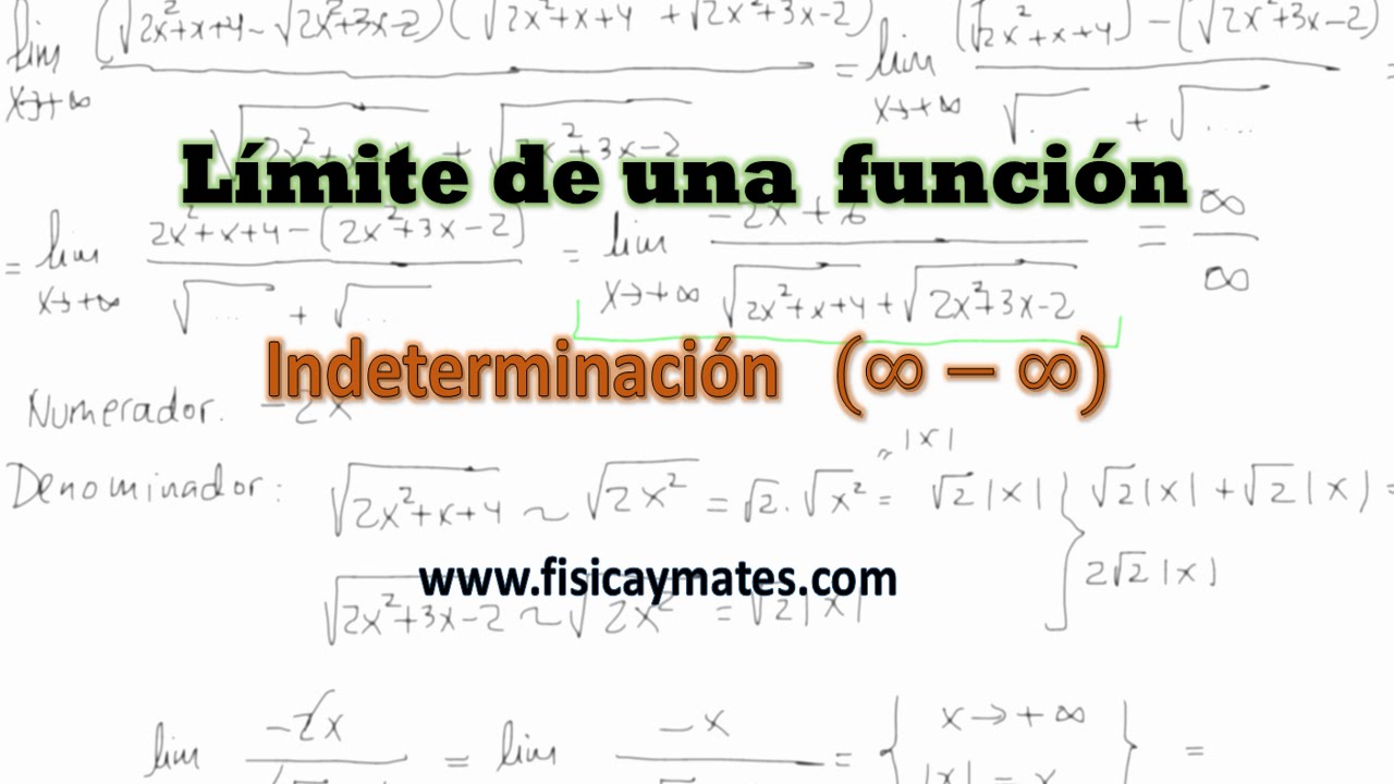 Indeterminación infinito menos infinito | Límite de una función - YouTube