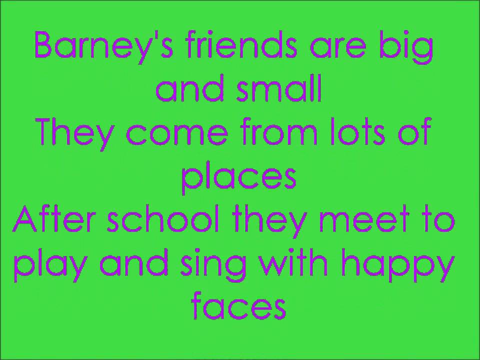 Barney is a dinosaur Lyrics - YouTube