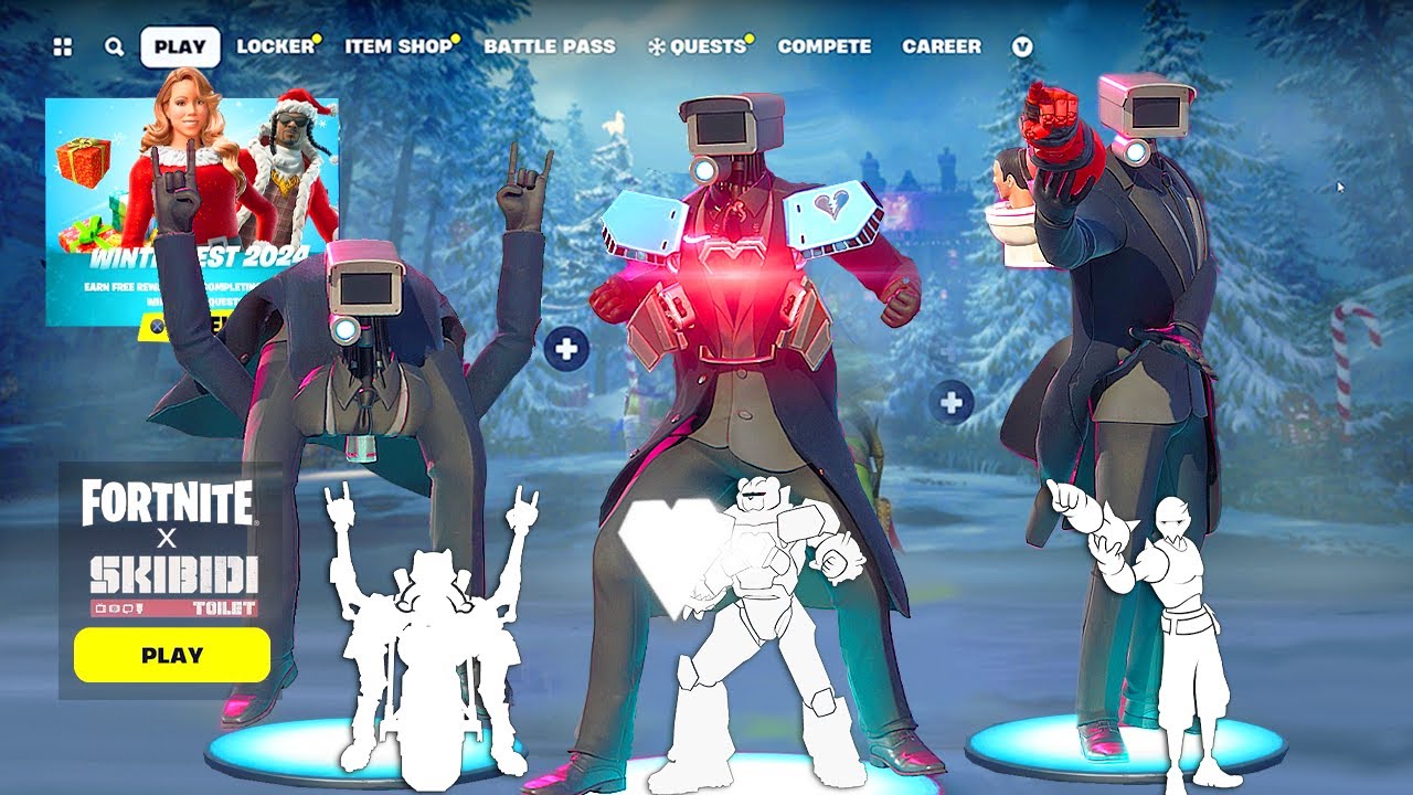 Skibidi Toilet Cameraman doing FUNNIEST Dances & Glitched Fortnite ...