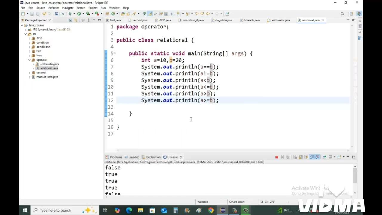 L12:-java RELATIONAL OPERATOR in Bengali - YouTube