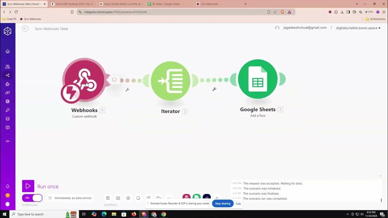 Automate Webpage Table Data to Google Sheets Using Sync Webhooks and Boost Space - Make - YouTube