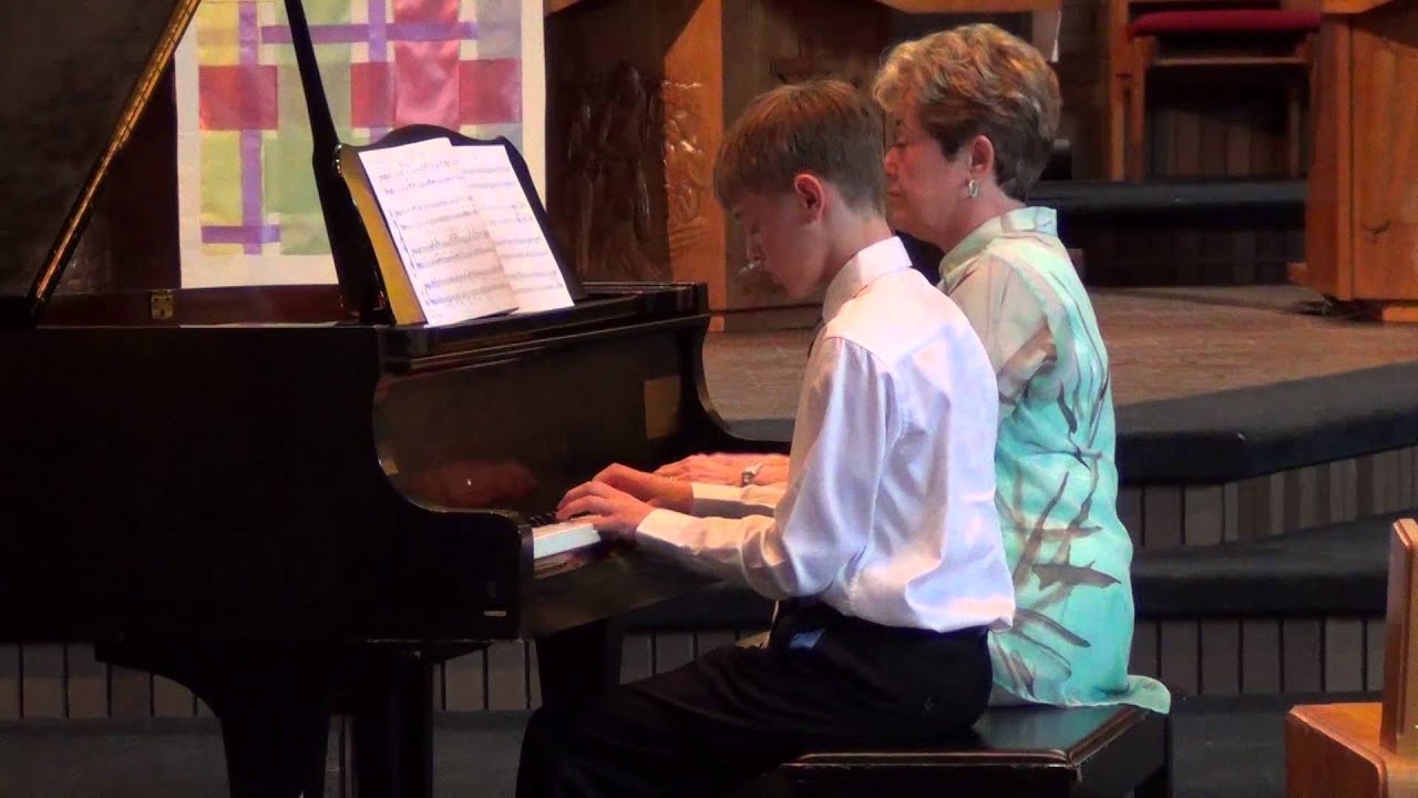 Minuet in F - performed by Jacob Salmon, a duet - YouTube