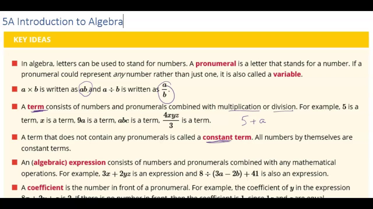 Year 7 Maths_Introduction to Algebra (5A) - YouTube