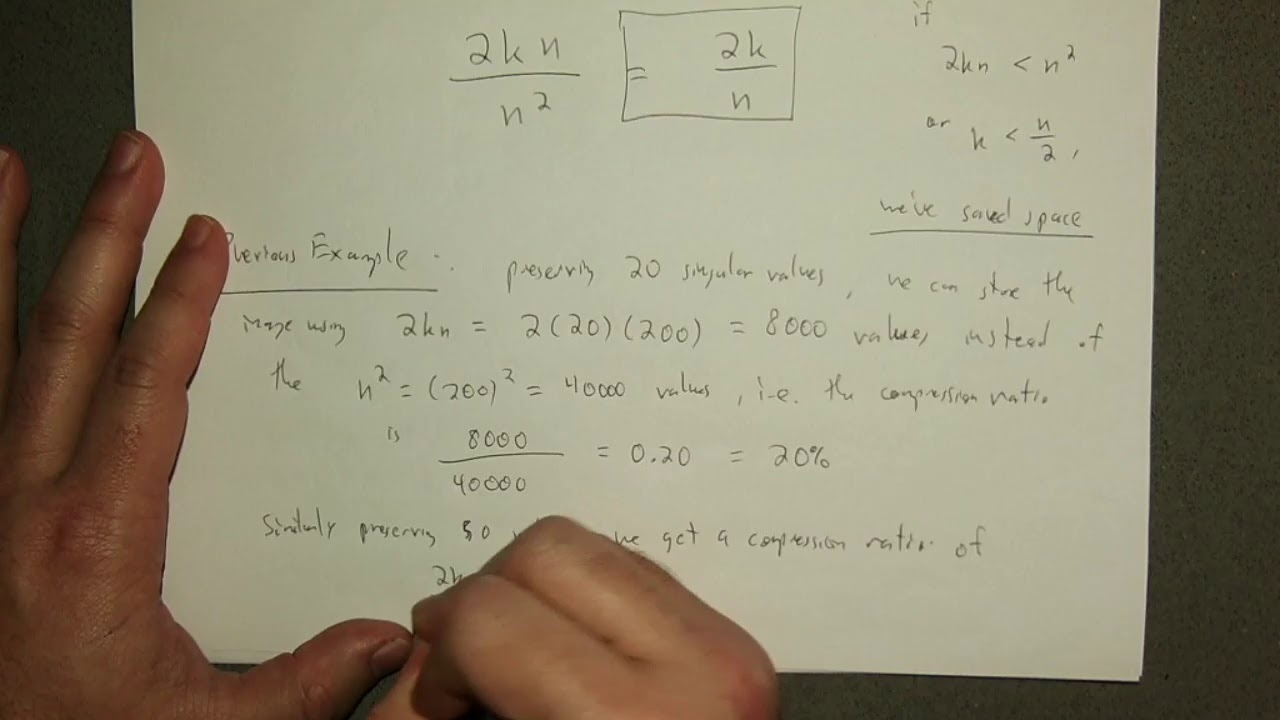 Math 401 Online Lecture 5 - Image Compression and Character Recognition ...