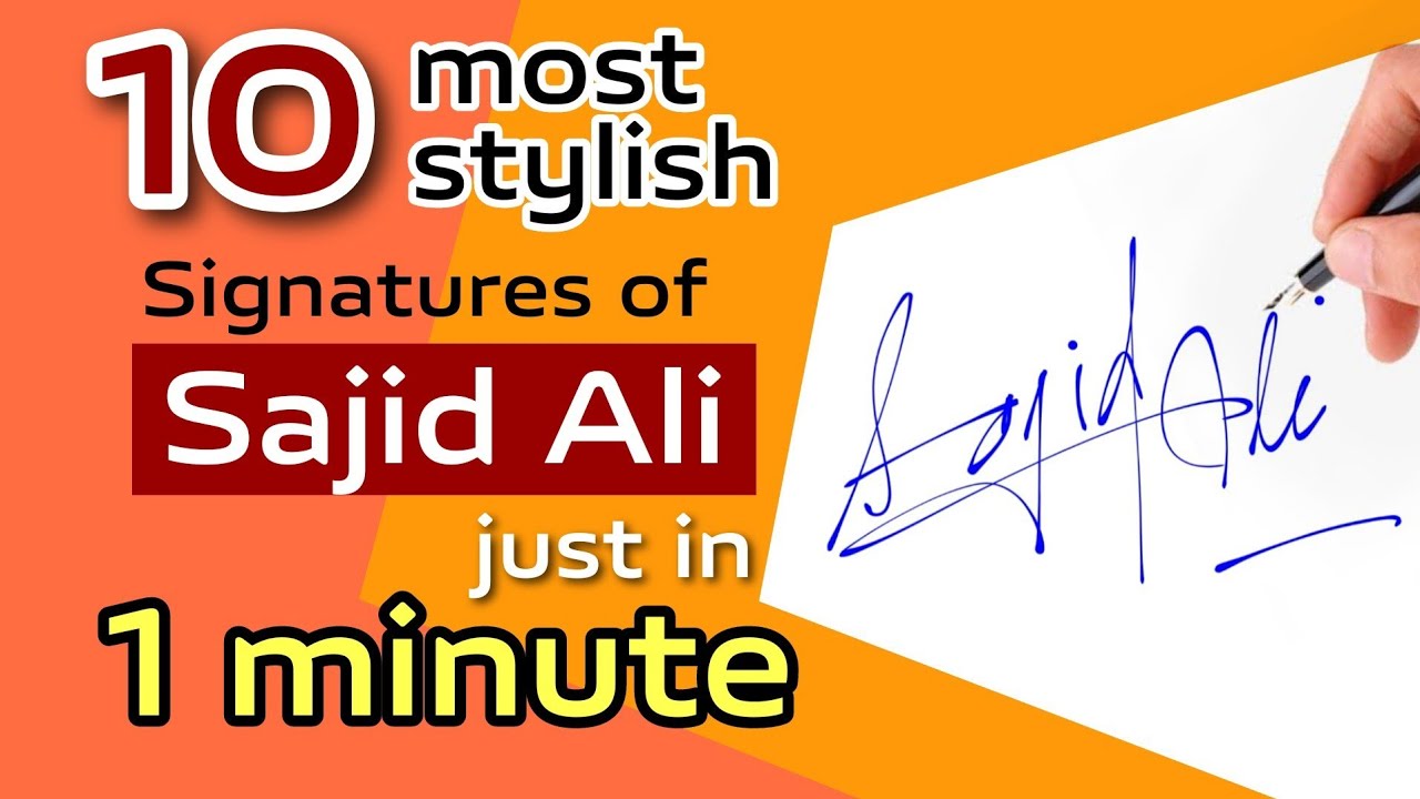Signature styles for Sajid Ali name | S signature - YouTube