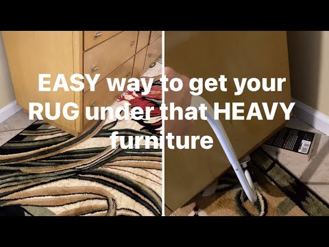 How to get a RUG under that heavy piece of furniture~EASY way to slide ...
