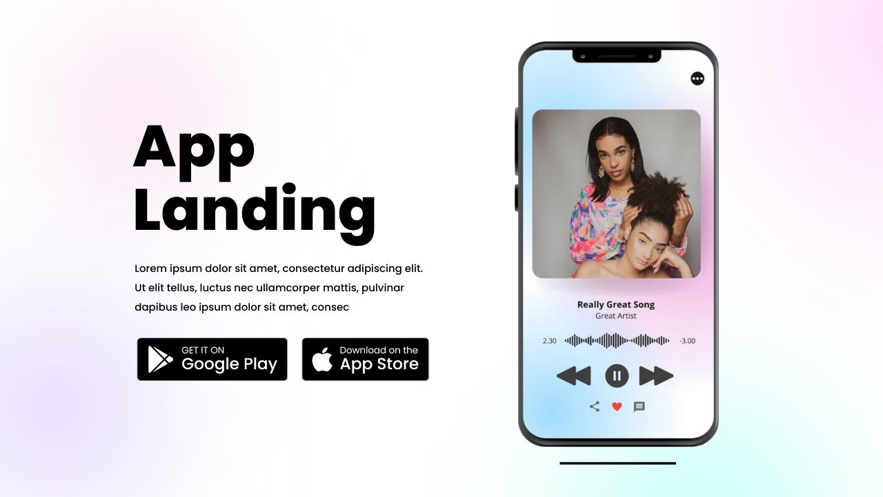 How to Design a Modern App Landing Page Banner Section in WordPress ...
