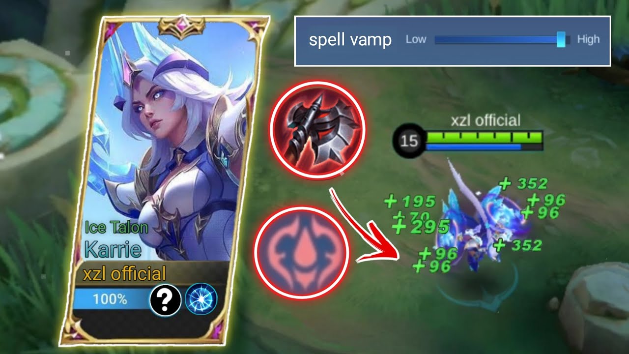 NO DEATH!! KARRIE NEW META HIGH SPELL VAMP BUILD AND EMBLEM | KARRIE ...