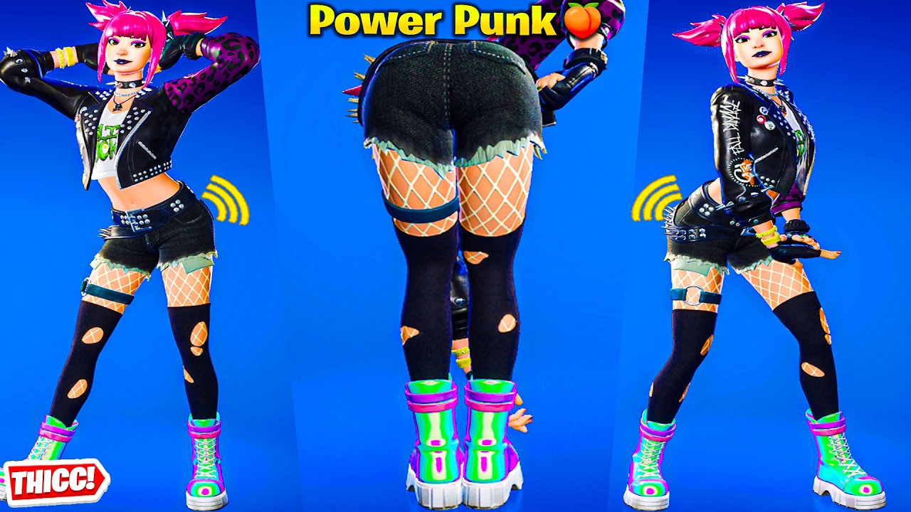 Fortnite Power Punk Showcase Thicc 🍑😍 Top Tiktok Dances & Emotes 😘 Hot ...