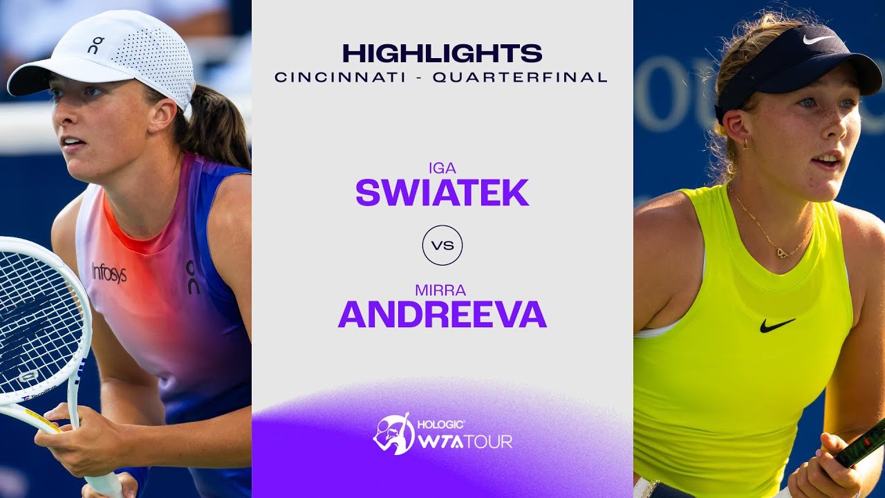 Iga Swiatek vs. Mirra Andreeva | 2024 Cincinnati Quarterfinal | WTA ...