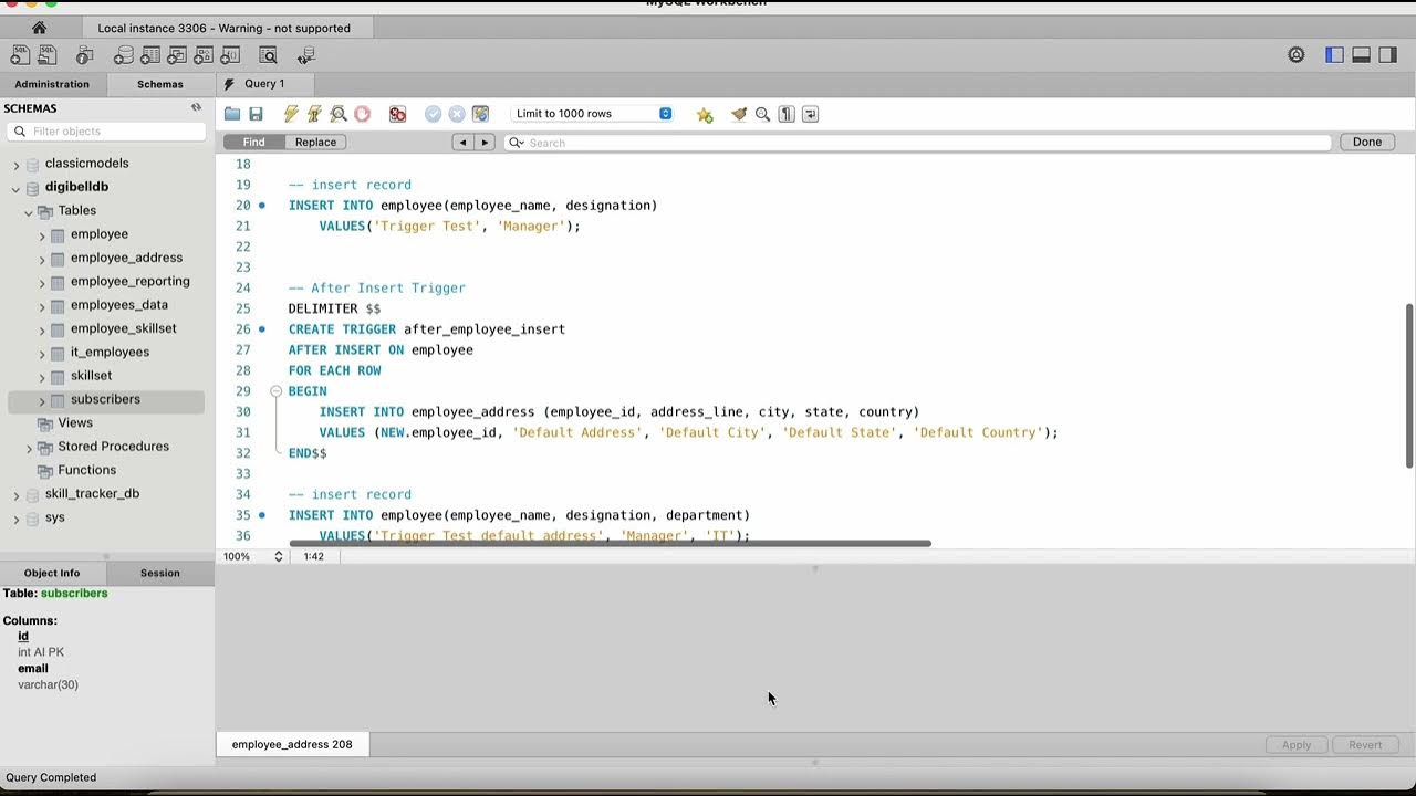 MYSQL - Triggers Hands on | MYSQL Tutorials - YouTube