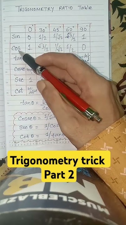 Trigonometry ratios table trick to learn easy way | trigonometry series part 2 #maths #shorts ...