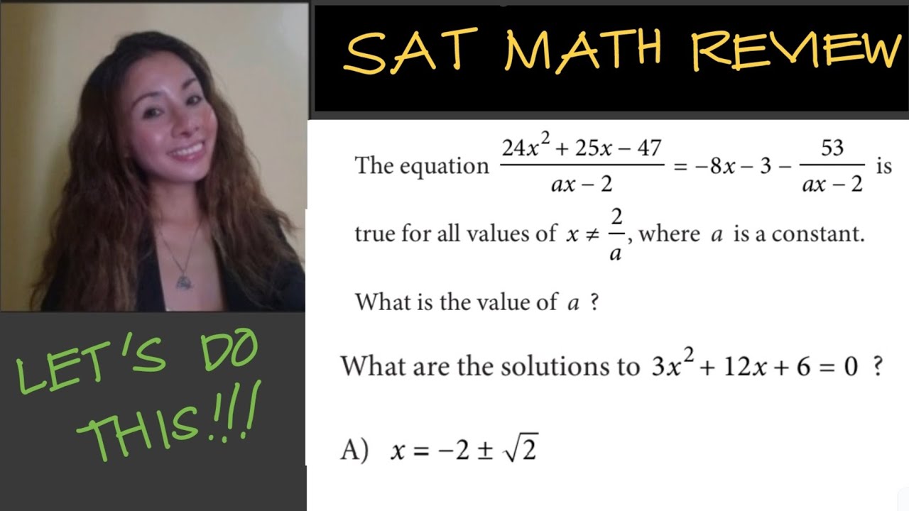 SAT MATH REVIEW: SOLVED MATH PROBLEMS by Jane Maciejewski - YouTube