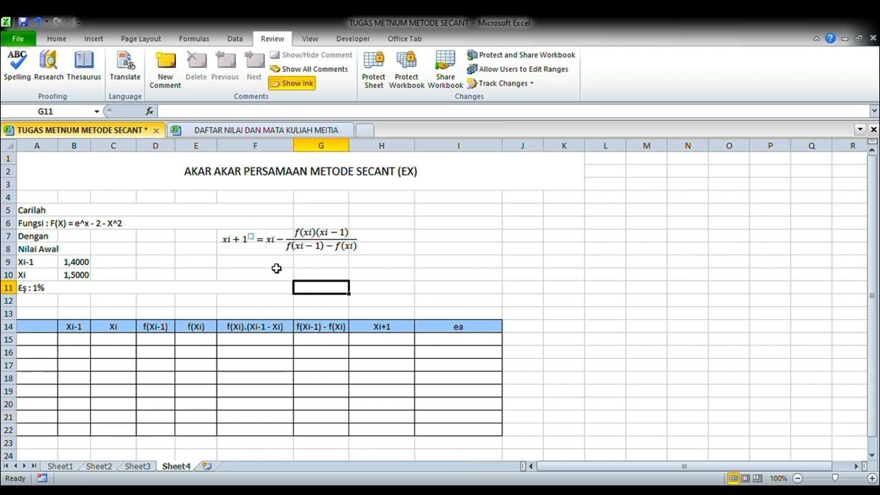 Akar Akar Persamaan Metode Secant(Ex) || Metode Numerik || B1 2021 ...