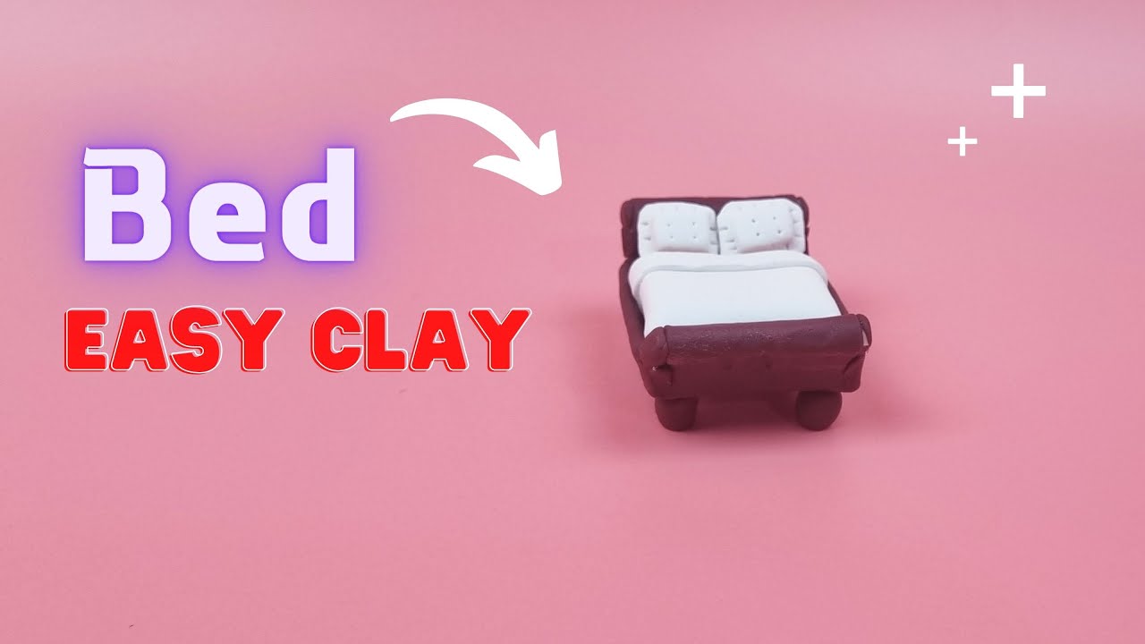How to make clay bed easy ️ Making of a bed from play-doh 😊 polymer ...